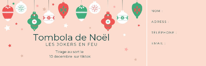 ticket tombola de noel :: les jokers en feu